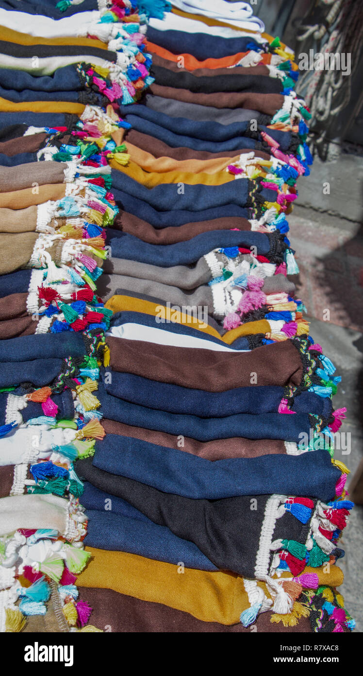 Examples of colorful fabric of various color and type Stock Photo - Alamy