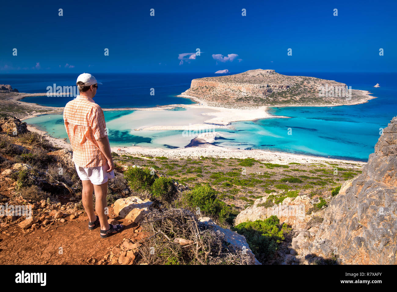Balos lagoon on Crete island with azure clear water, Greece, Europe ...