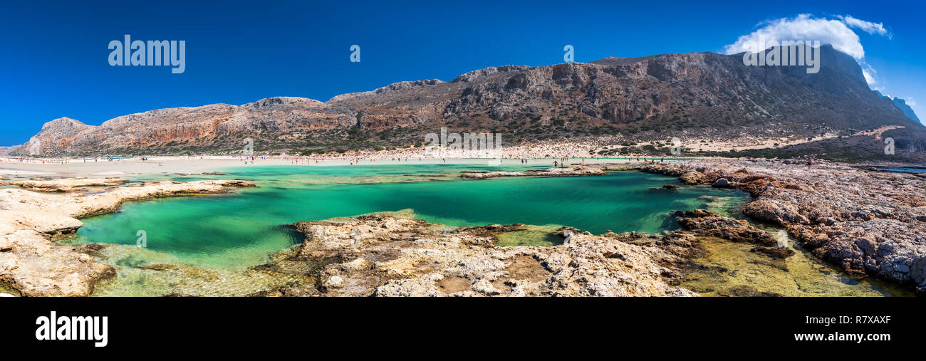 Balos lagoon on Crete island with azure clear water, Greece, Europe ...