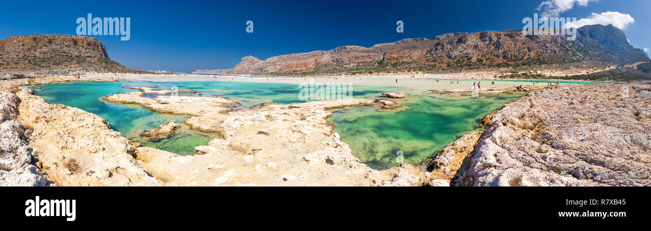 Balos lagoon on Crete island with azure clear water, Greece, Europe ...