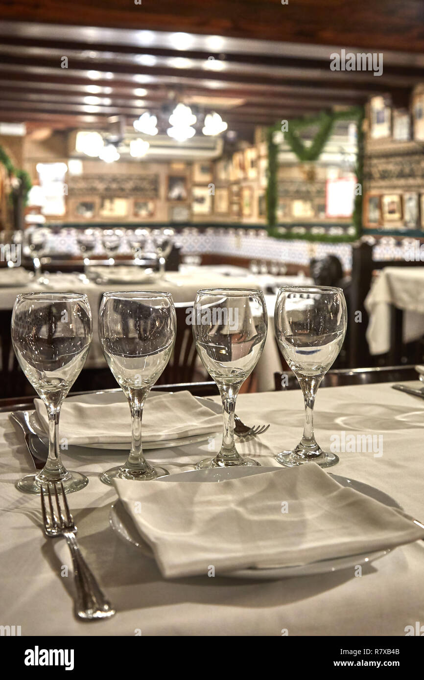 Famous traditional old spanish restaurant in Barcelona of Spain, his ...