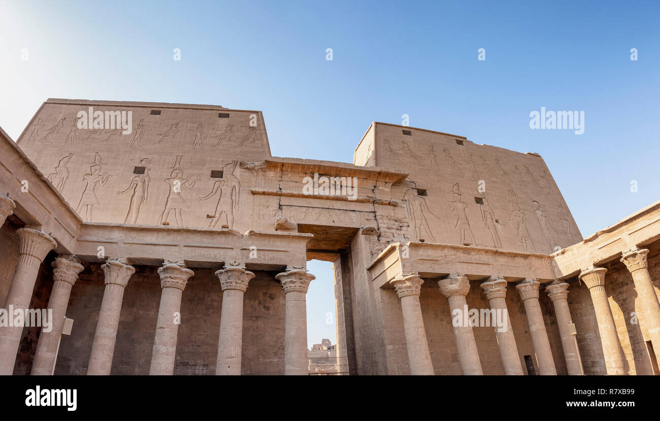 Edfu Temple, dedicated to the Falcon God Horus, Located on the west ...