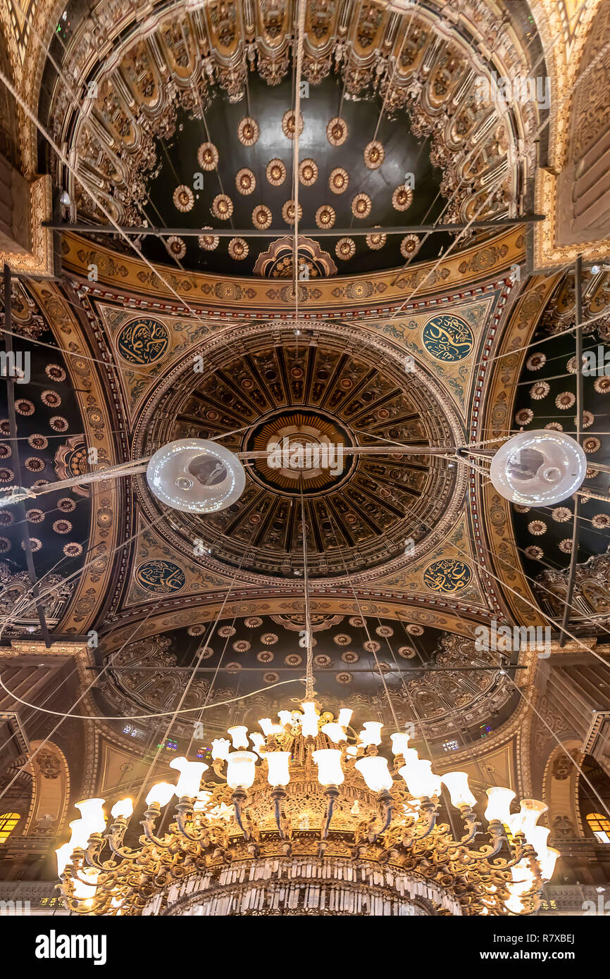 Cairo, Egypt - September 16, 2018: Interior of the Mosque of Muhammad ...
