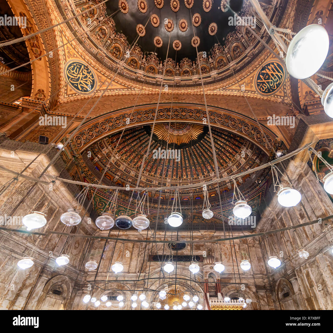 Cairo, Egypt - September 16, 2018: Interior of the Mosque of Muhammad ...