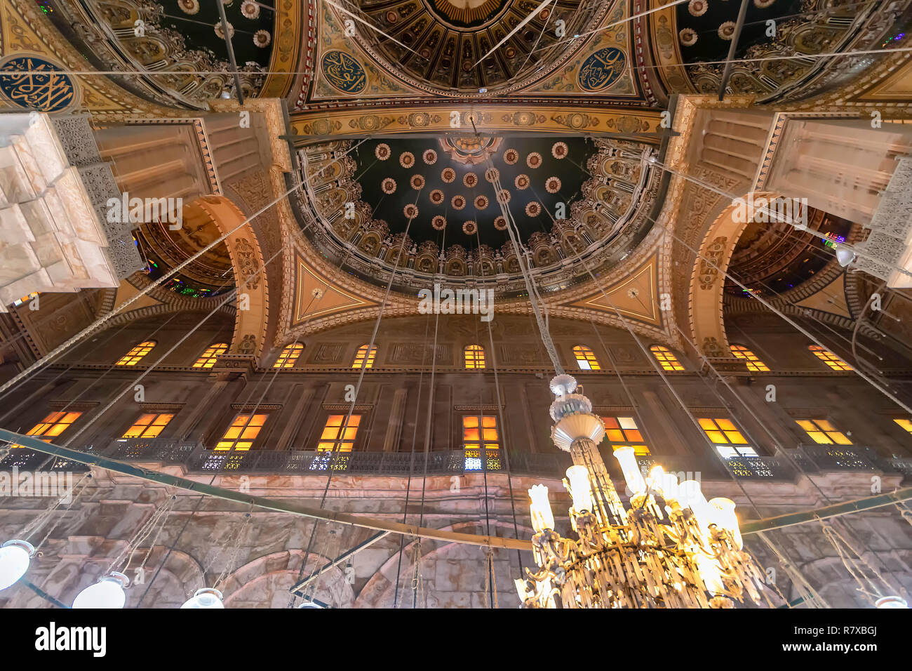 Cairo, Egypt - September 16, 2018: Interior of the Mosque of Muhammad ...