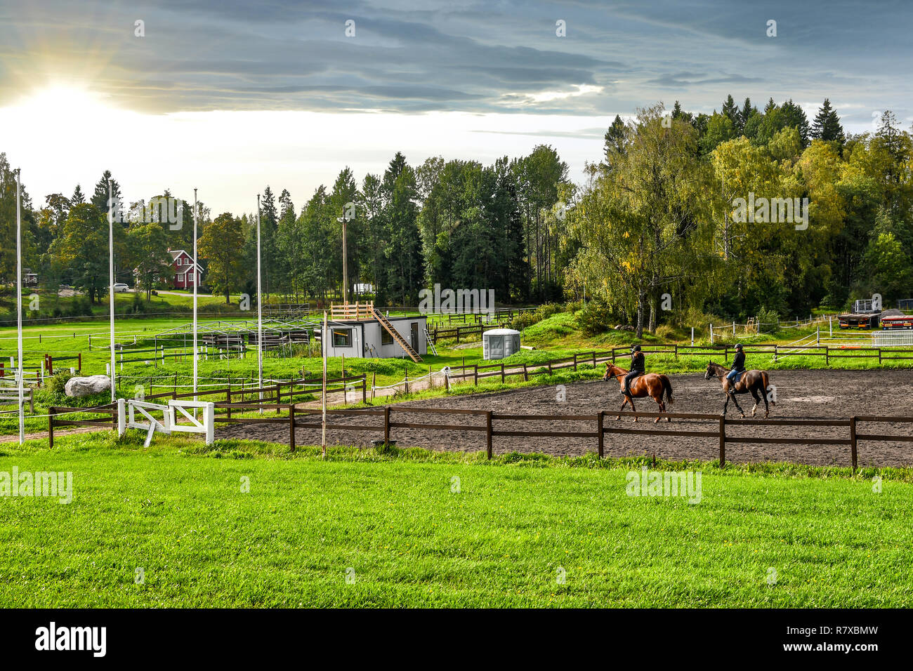 Two equestrians riding in horses hi-res stock photography and images ...