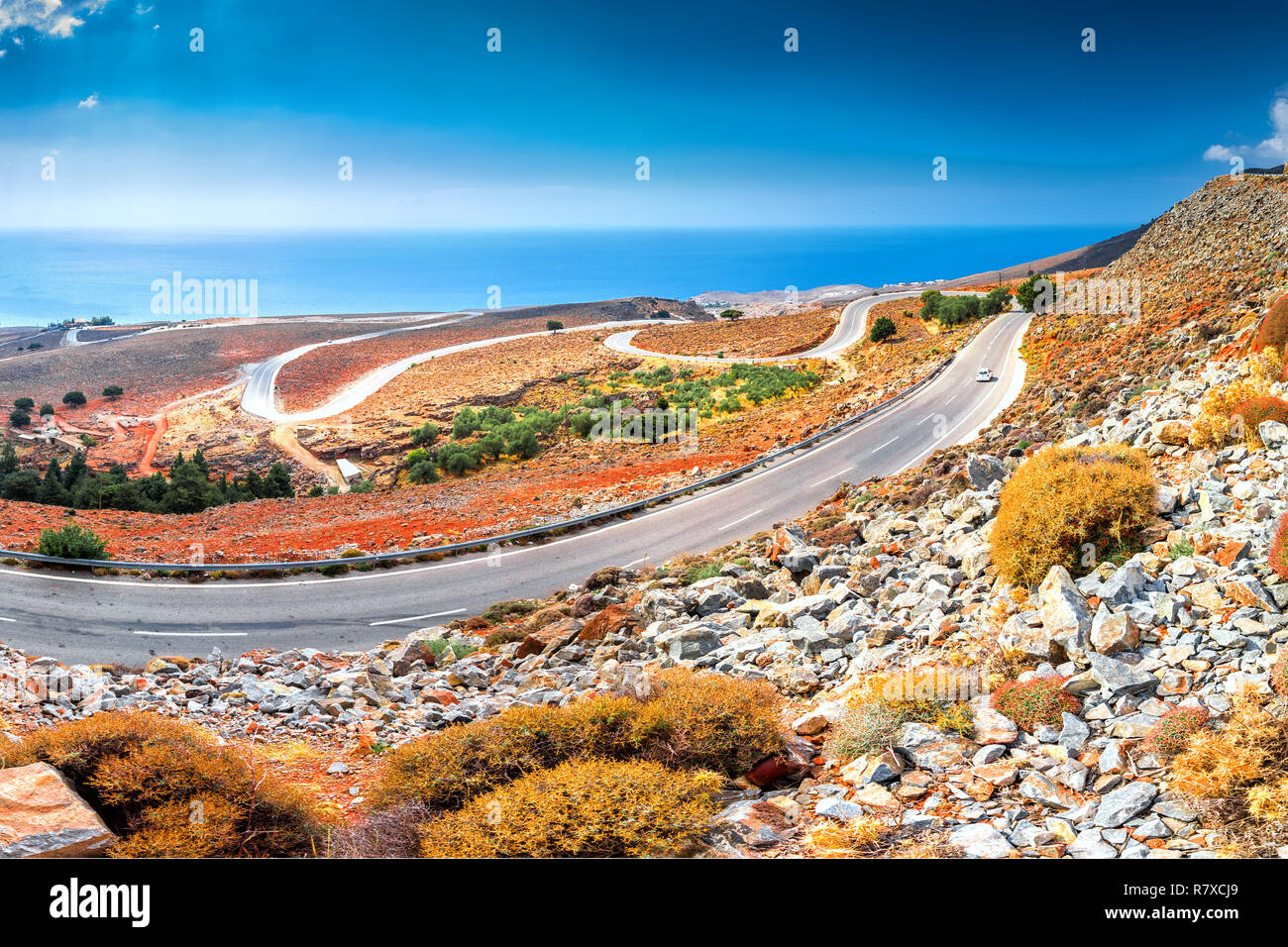 Road on Creta island, Greece, Europe Stock Photo - Alamy