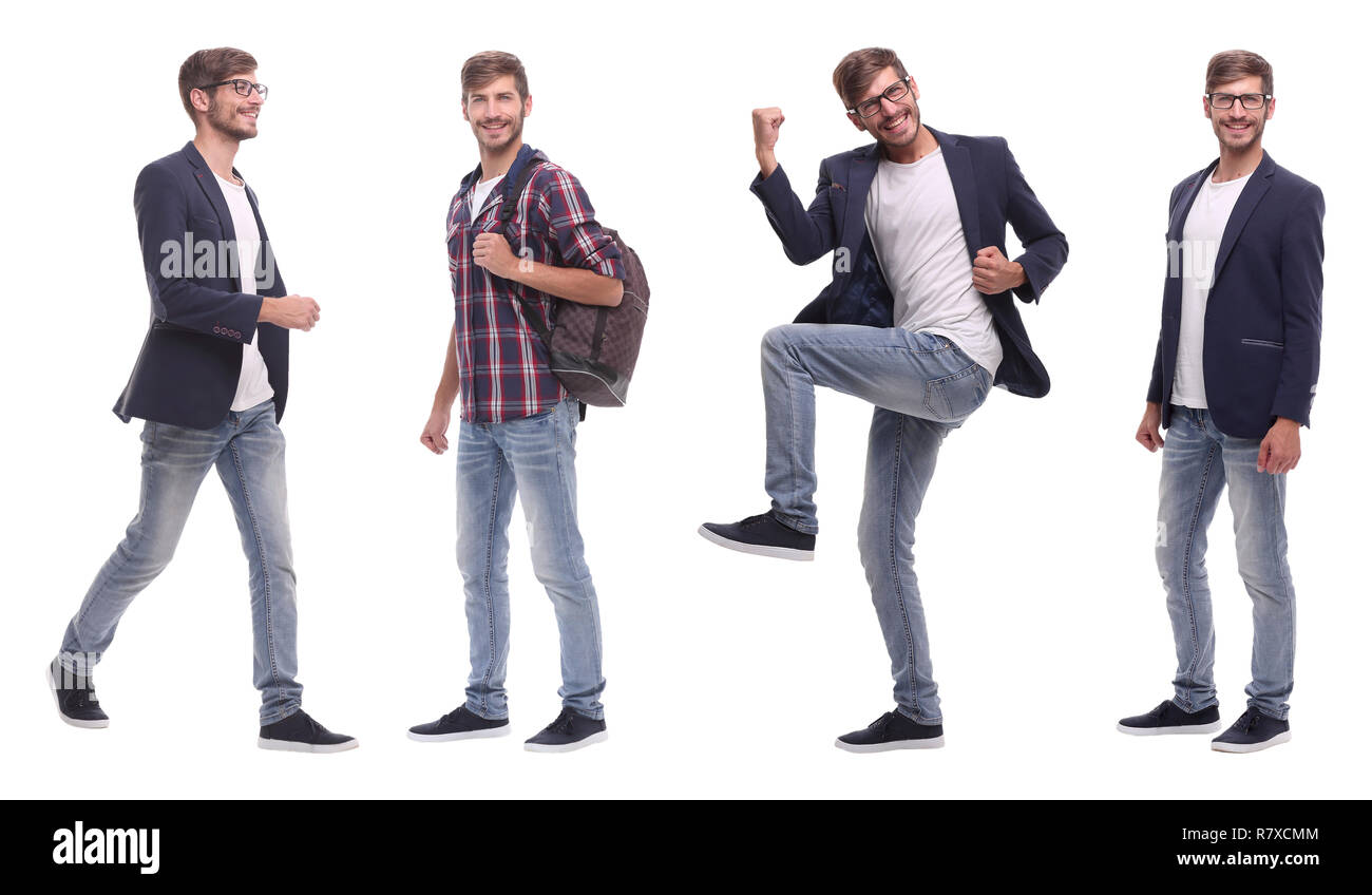 photo collage of a successful young man Stock Photo - Alamy