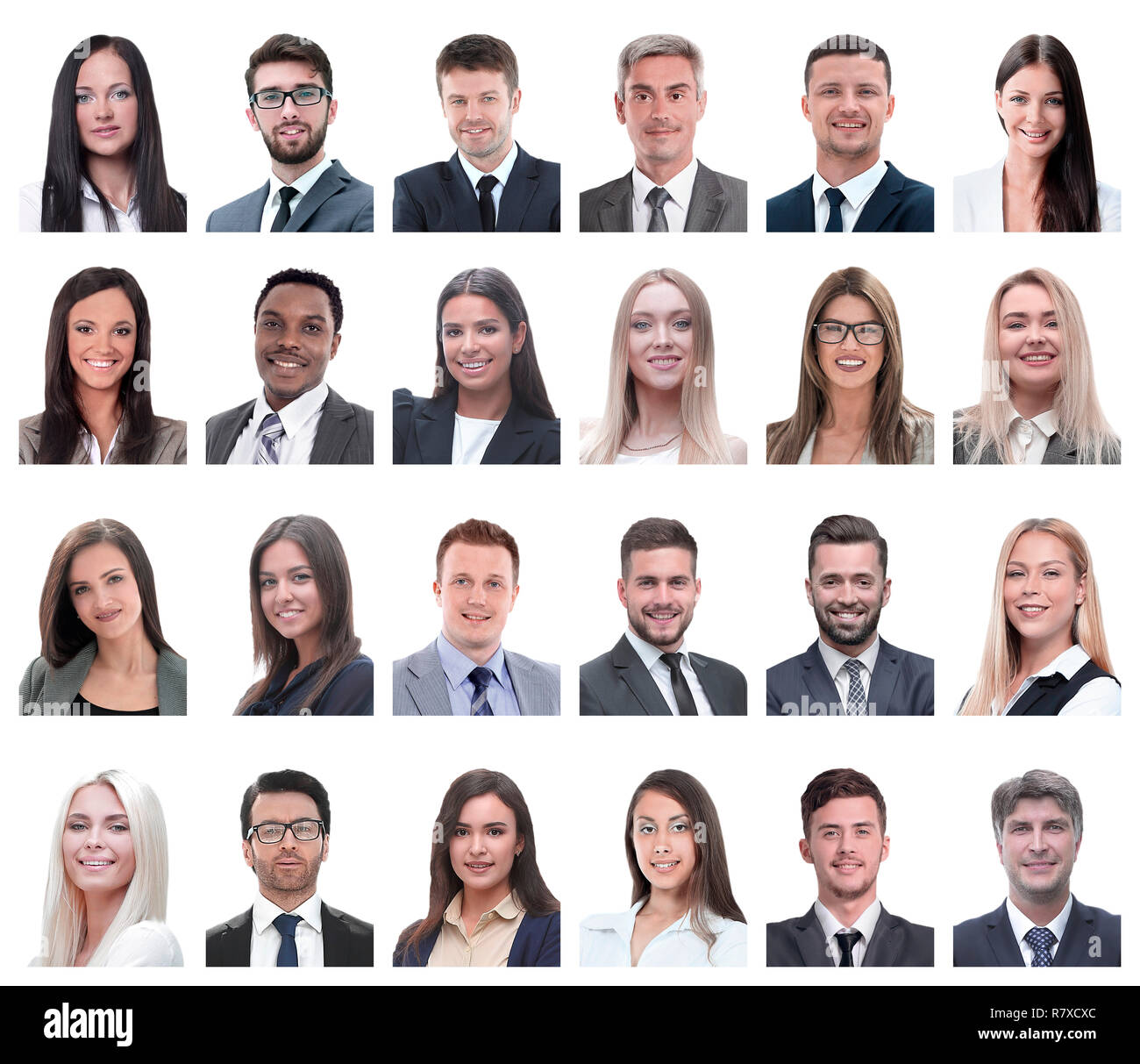 collage of portraits of business people isolated on white Stock Photo ...