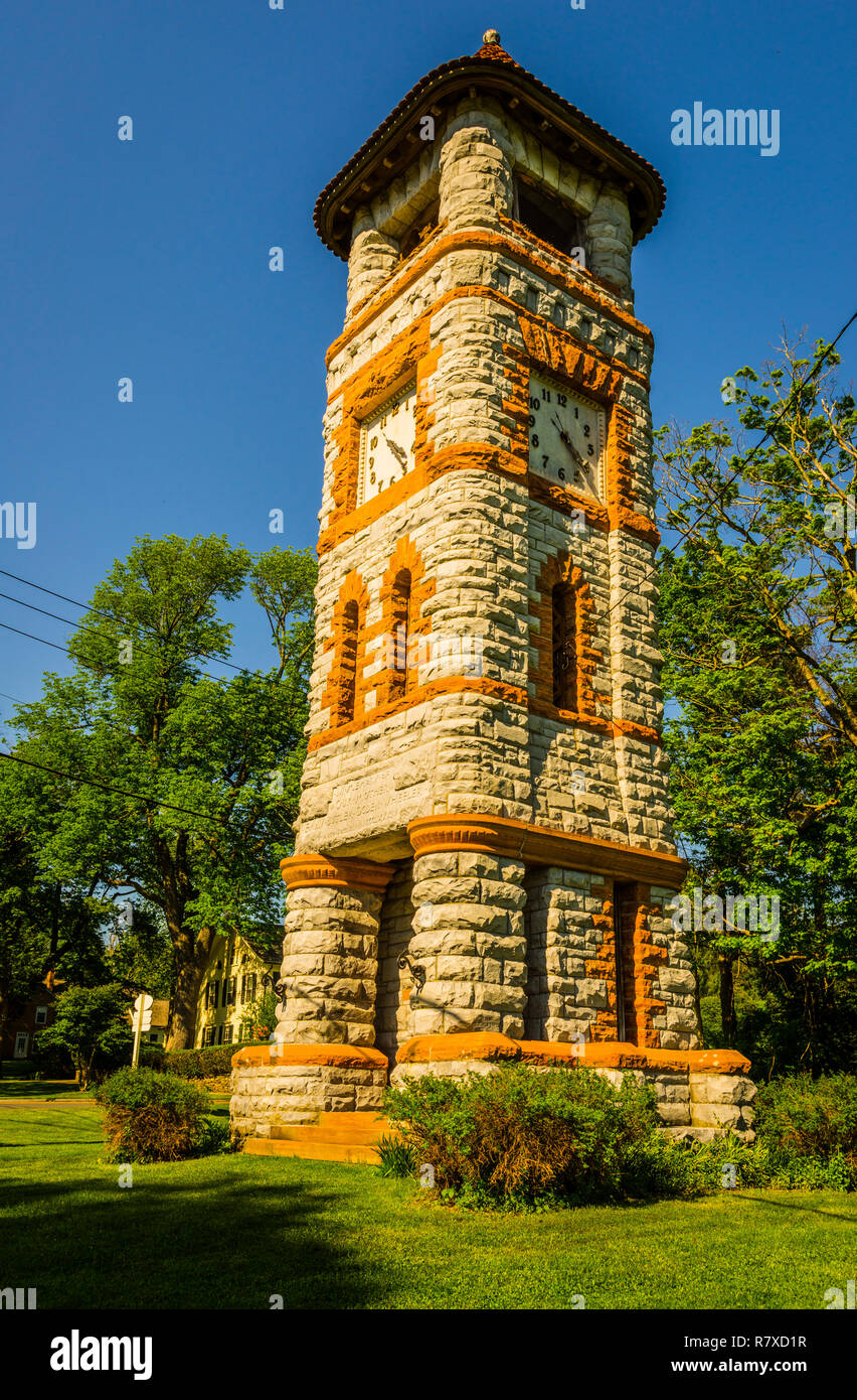 Memorial Clock Tower Sharon, Connecticut, USA Stock Photo - Alamy