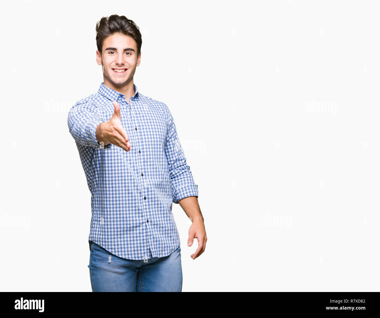 Handsome welcoming man smiling isolated hi-res stock photography and ...