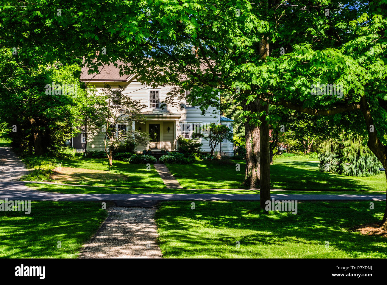 Village Green Main Street Sharon, Connecticut, USA Stock Photo - Alamy