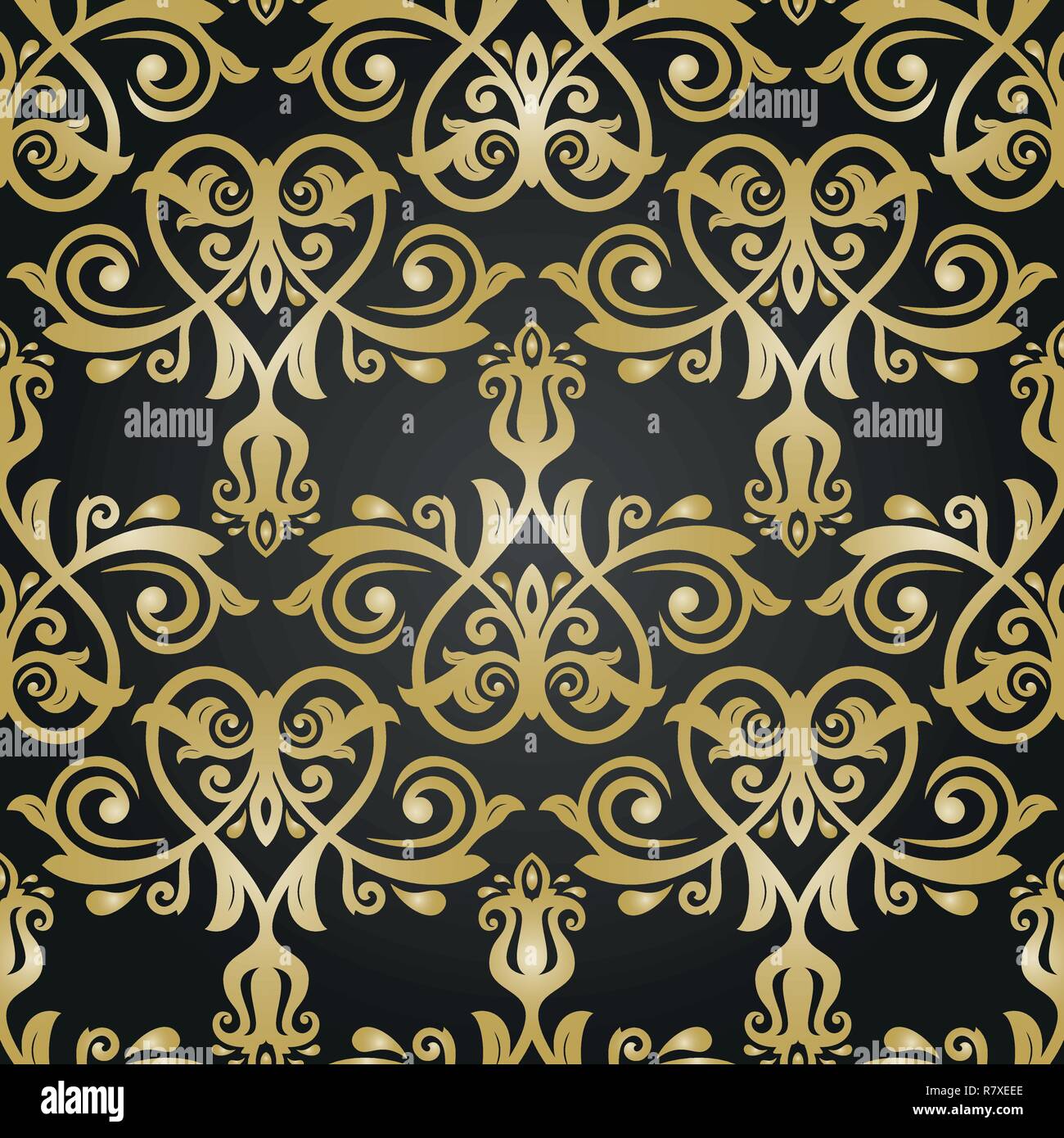 Seamless gold black pattern Stock Vector Images - Alamy