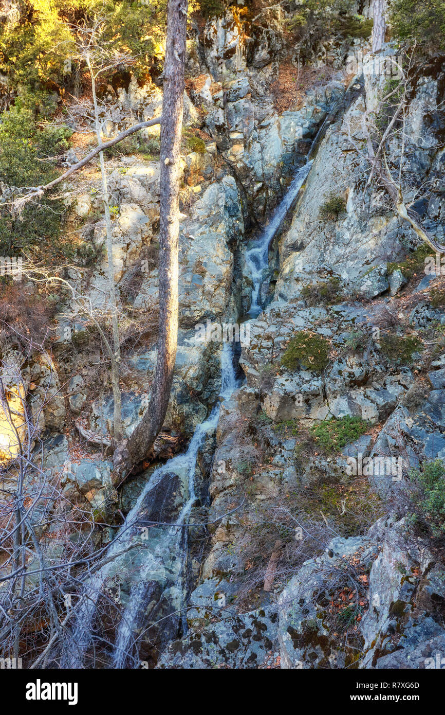 Mountain river landscape. Silky smooth stream of clear water through ...