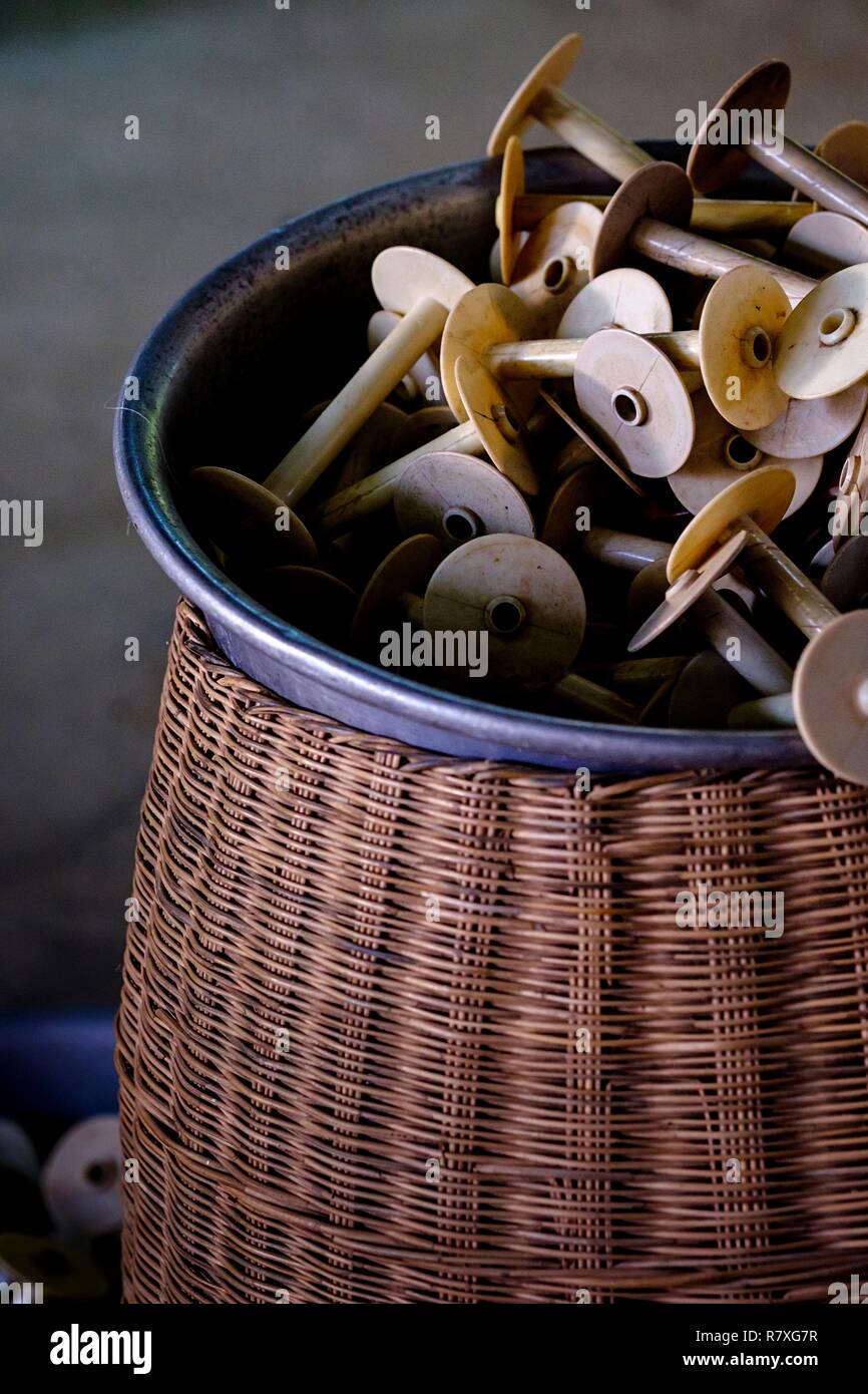 Cambodia, Kompong Thom, handicraft, Silk farm, unwiding Stock Photo - Alamy