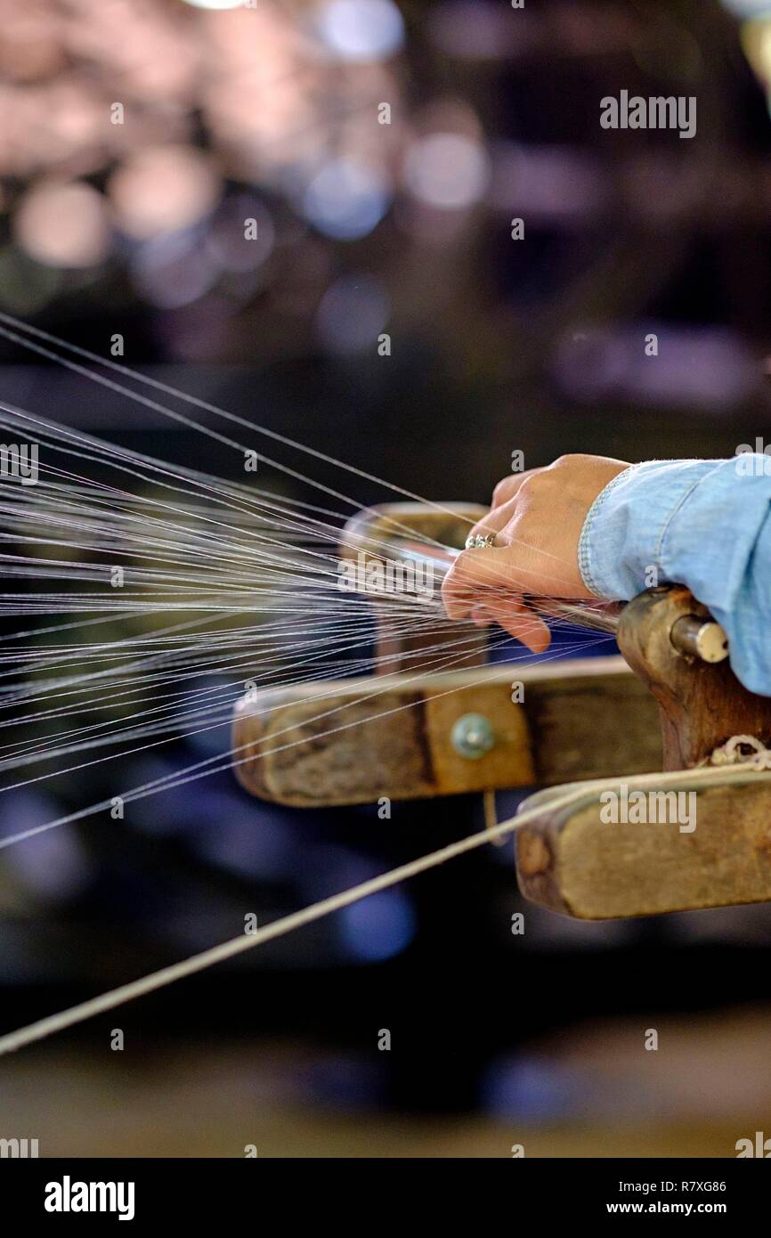 Cambodia, Kompong Thom, handicraft, Silk farm, unwiding Stock Photo - Alamy