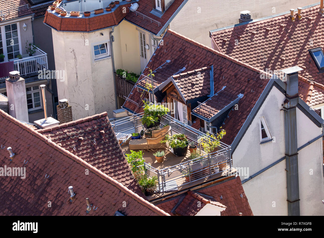 Old Town of Heidelberg, roof terrace, Germany Stock Photo - Alamy