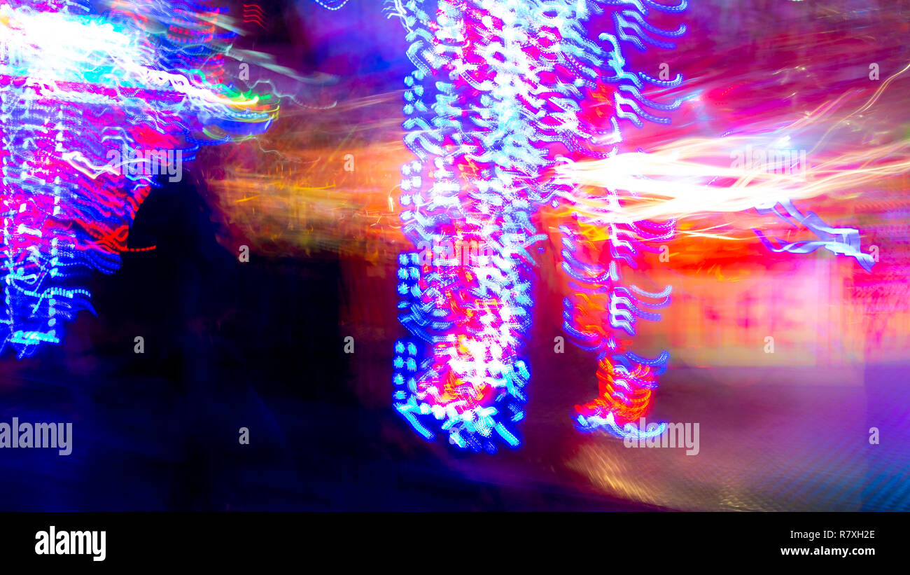 Long Exposure People Of People In Fairground Stock Photo - Alamy