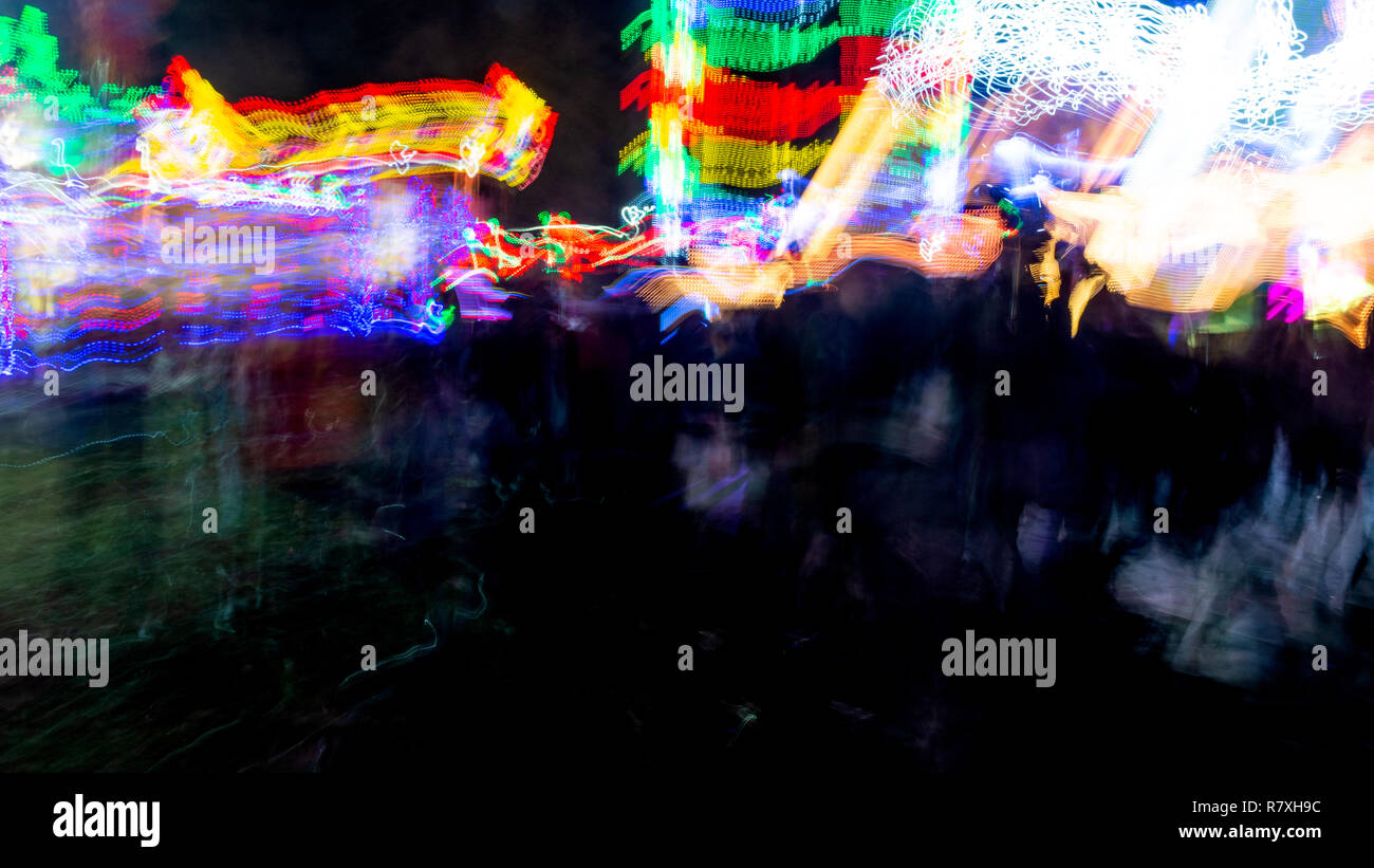 Long Exposure People Of People In Fairground Stock Photo - Alamy