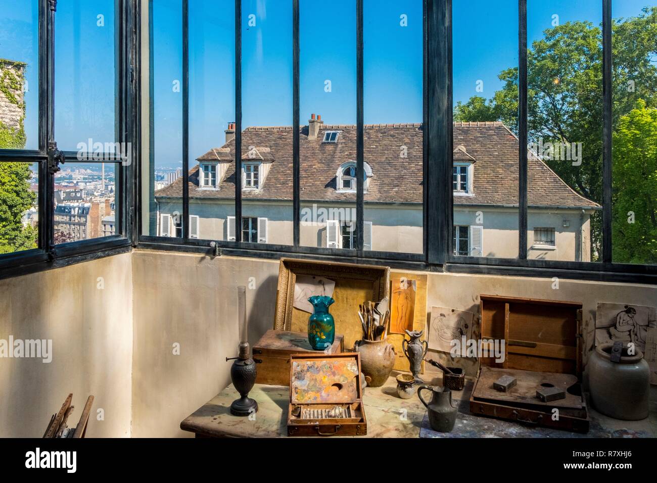 France, Paris, the Montmartre museum in the buildings of the Demarne ...