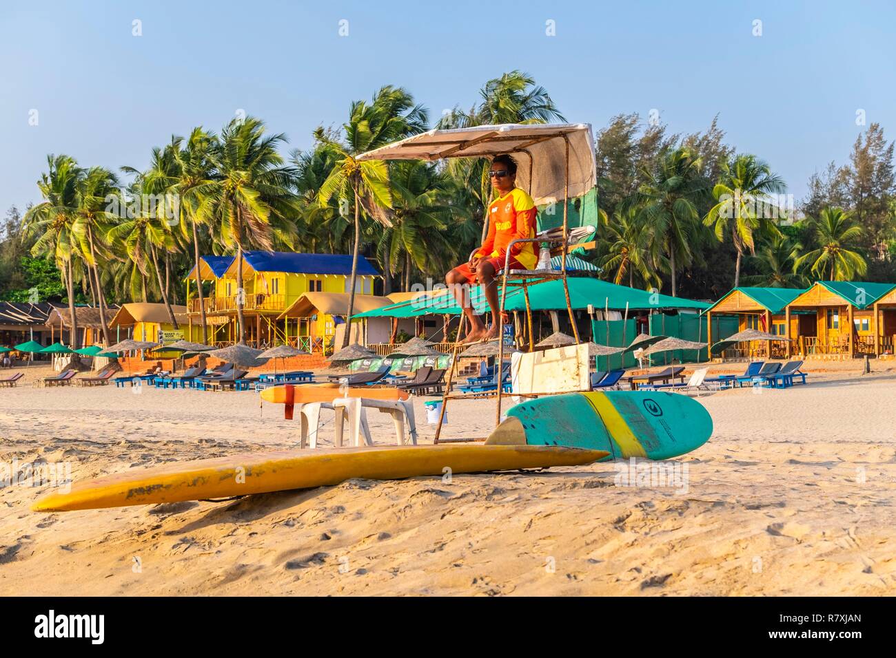 India, Goa, Agonda beach, lifeguards on the beach Stock Photo - Alamy