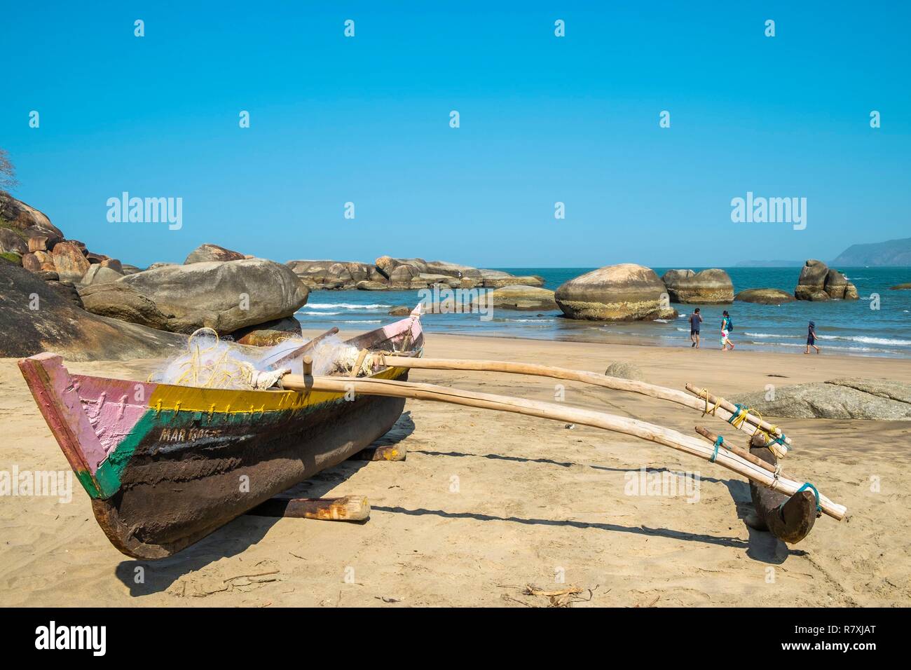 India, Goa, Agonda beach, traditional fishing boat Stock Photo - Alamy