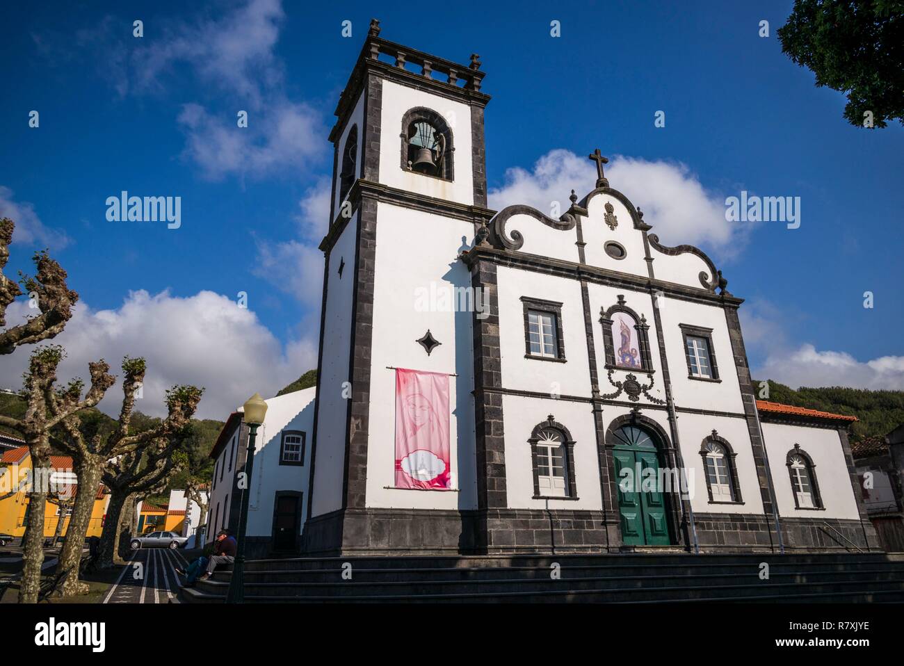 Portugal, Azores, Sao Miguel Island, Mosteiros, town church Stock Photo ...