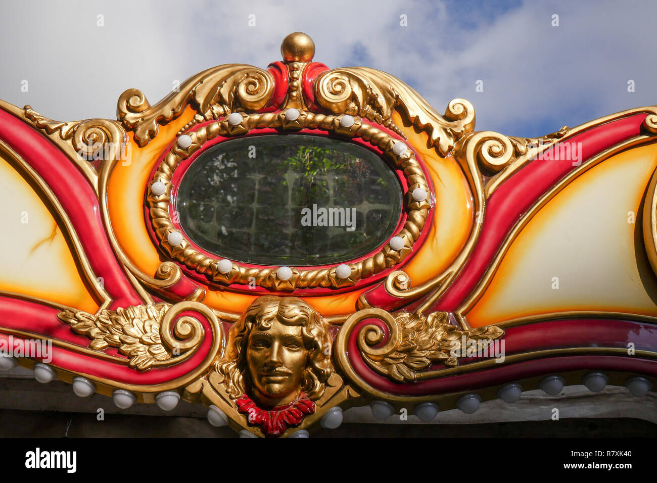 Fairground carousel - detail, Madrid, Spain Stock Photo - Alamy