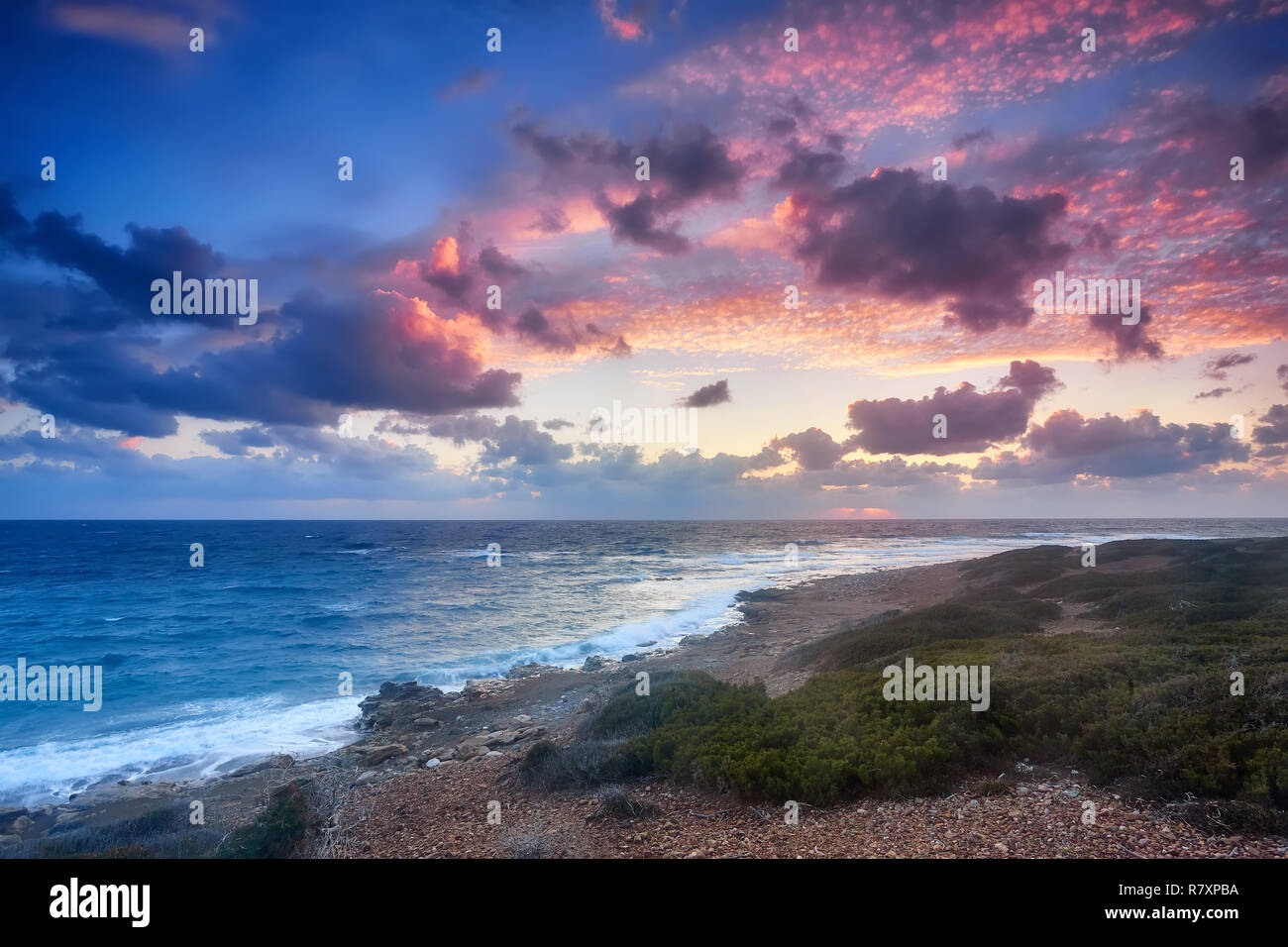 The magic of a beautiful sunset . Cyprus is an island country in the ...