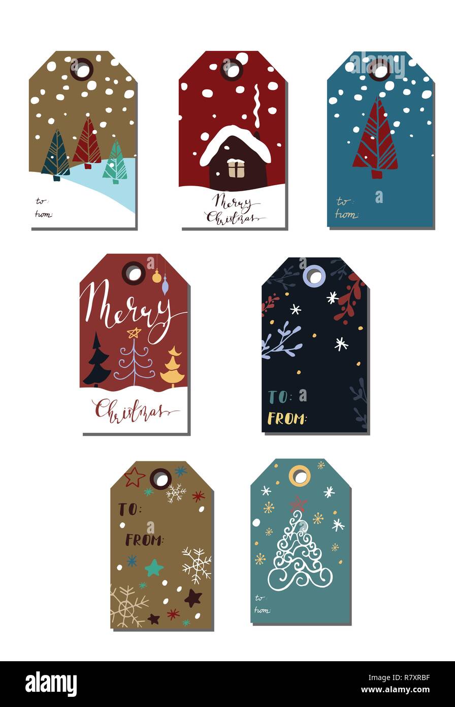 Christmas tags cute collection Stock Vector Image & Art - Alamy