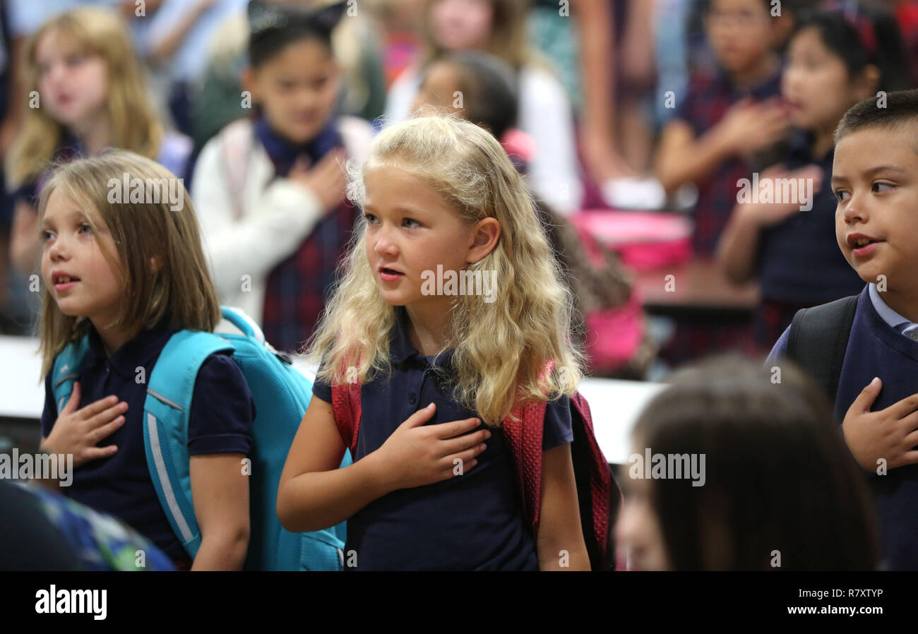 Primary school children and scenes at a religious Catholic school in ...