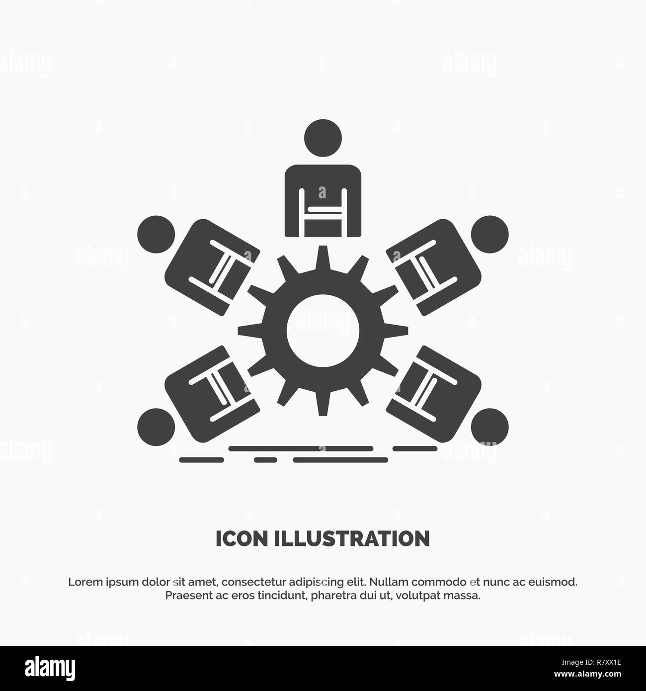 team, group, leadership, business, teamwork Icon. glyph vector gray ...