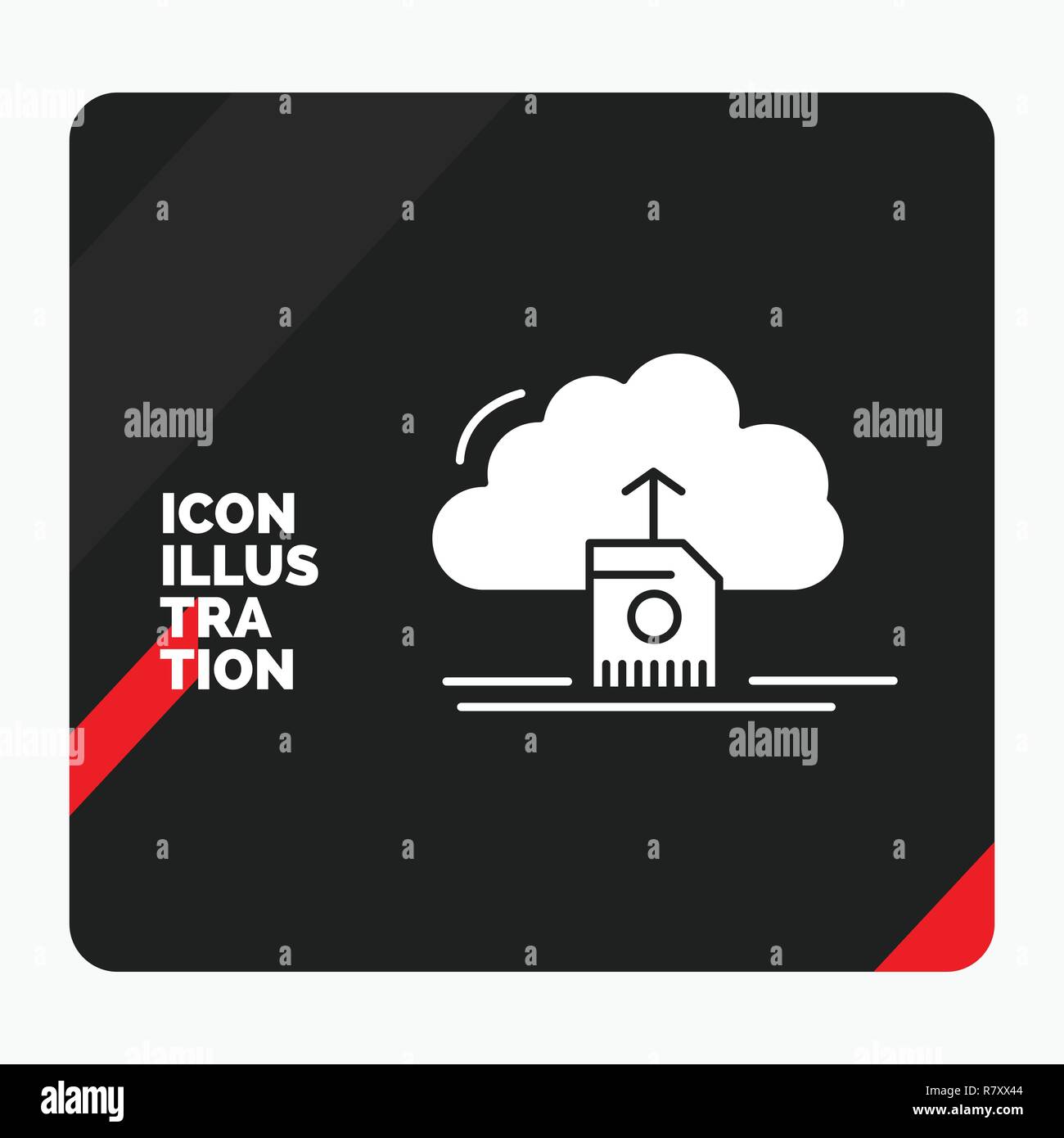 Red And Black Creative Presentation Background For Cloud Upload Save Data Computing Glyph