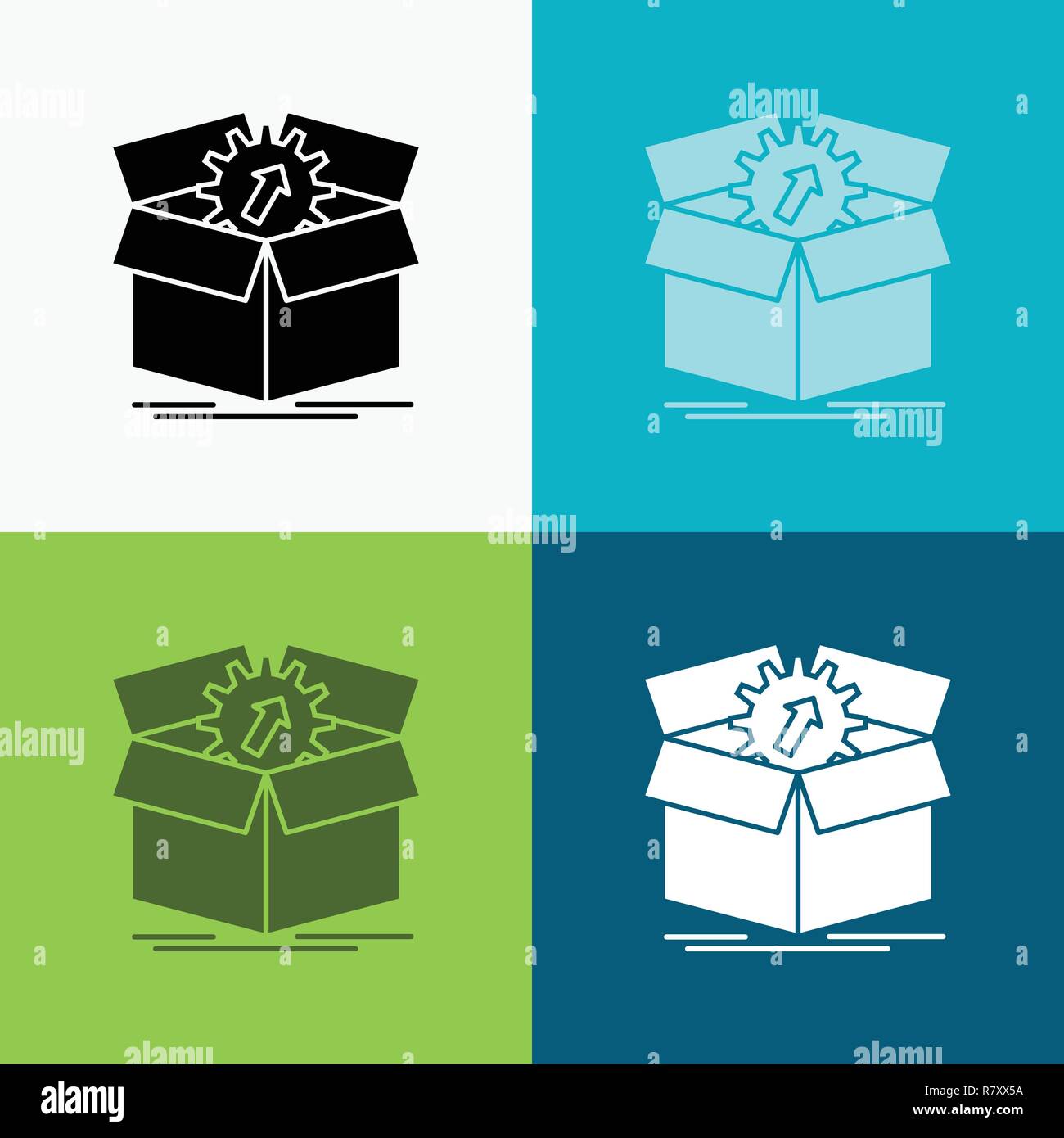 Upload Performance Productivity Progress Work Icon Over Various Background Glyph Style