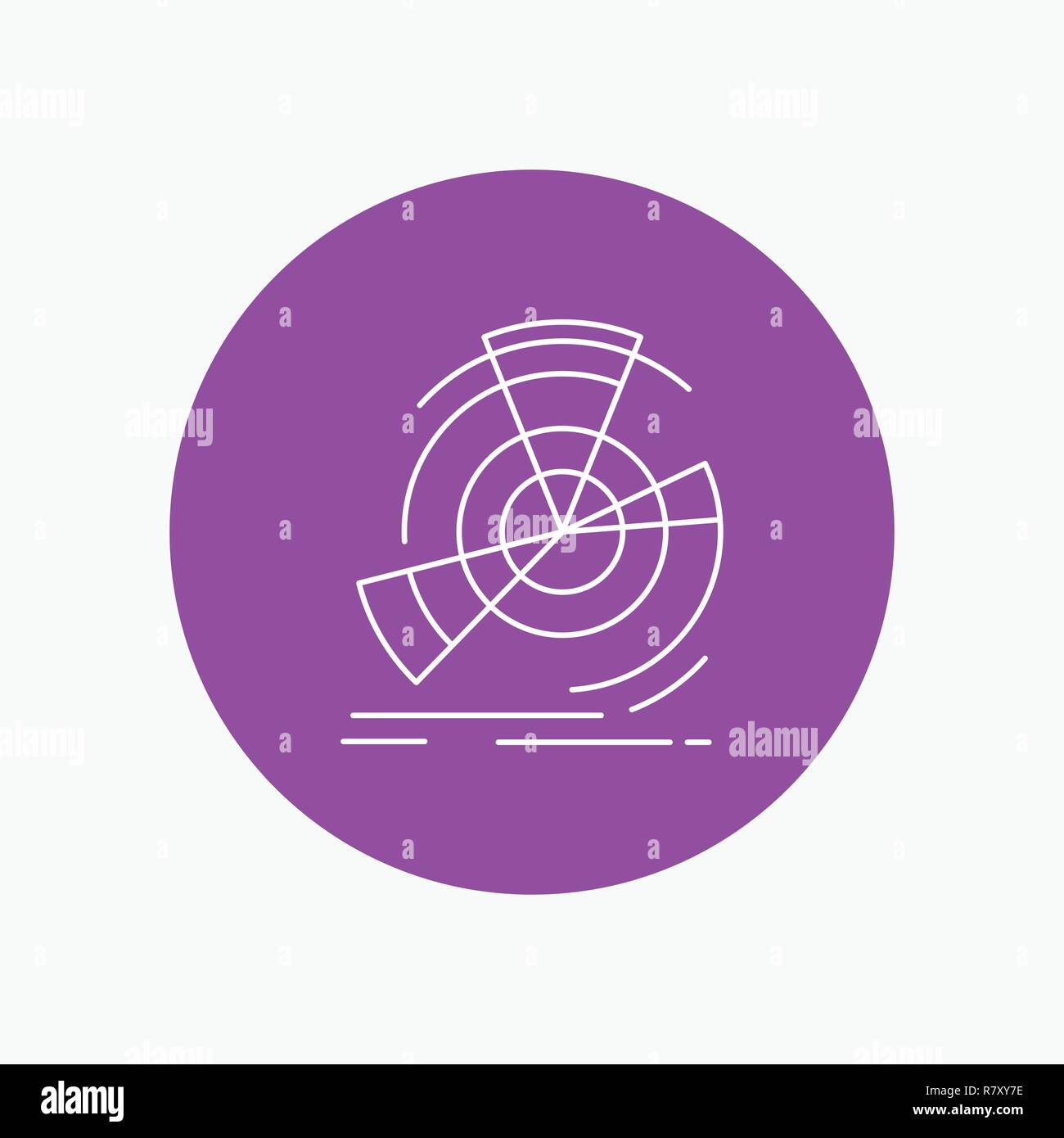 Data Diagram Performance Point Reference White Line Icon In Circle Background Vector Icon
