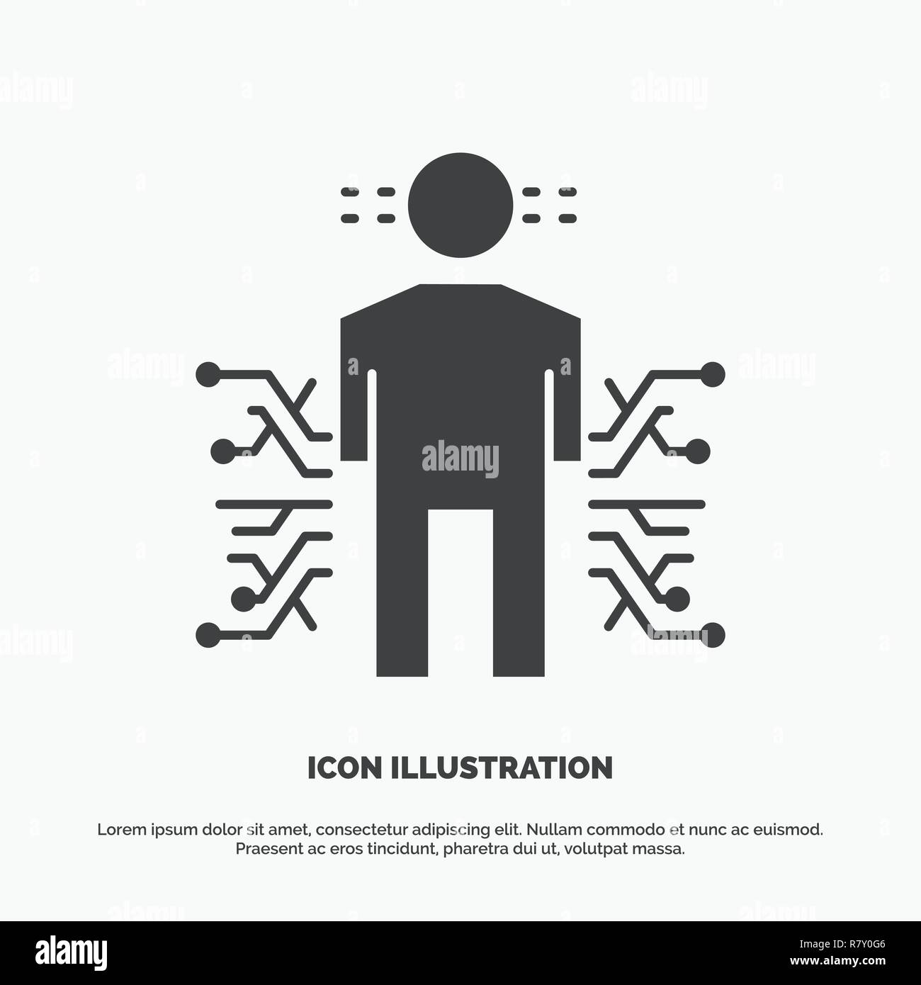 Sensor, body, Data, Human, Science Icon. glyph vector gray symbol for ...