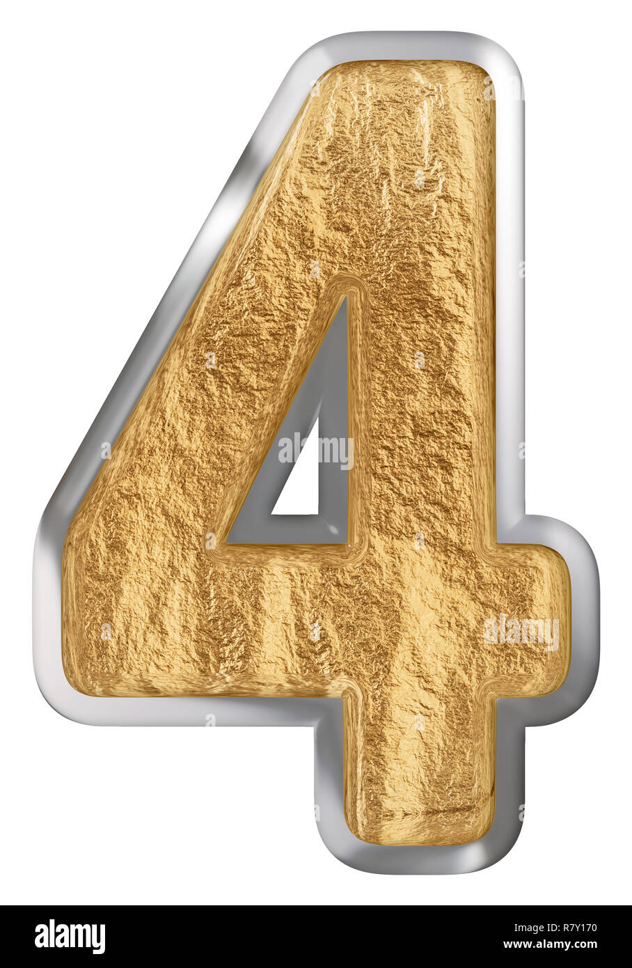 Numeral 4, four, isolated on white background, 3d render Stock Photo ...