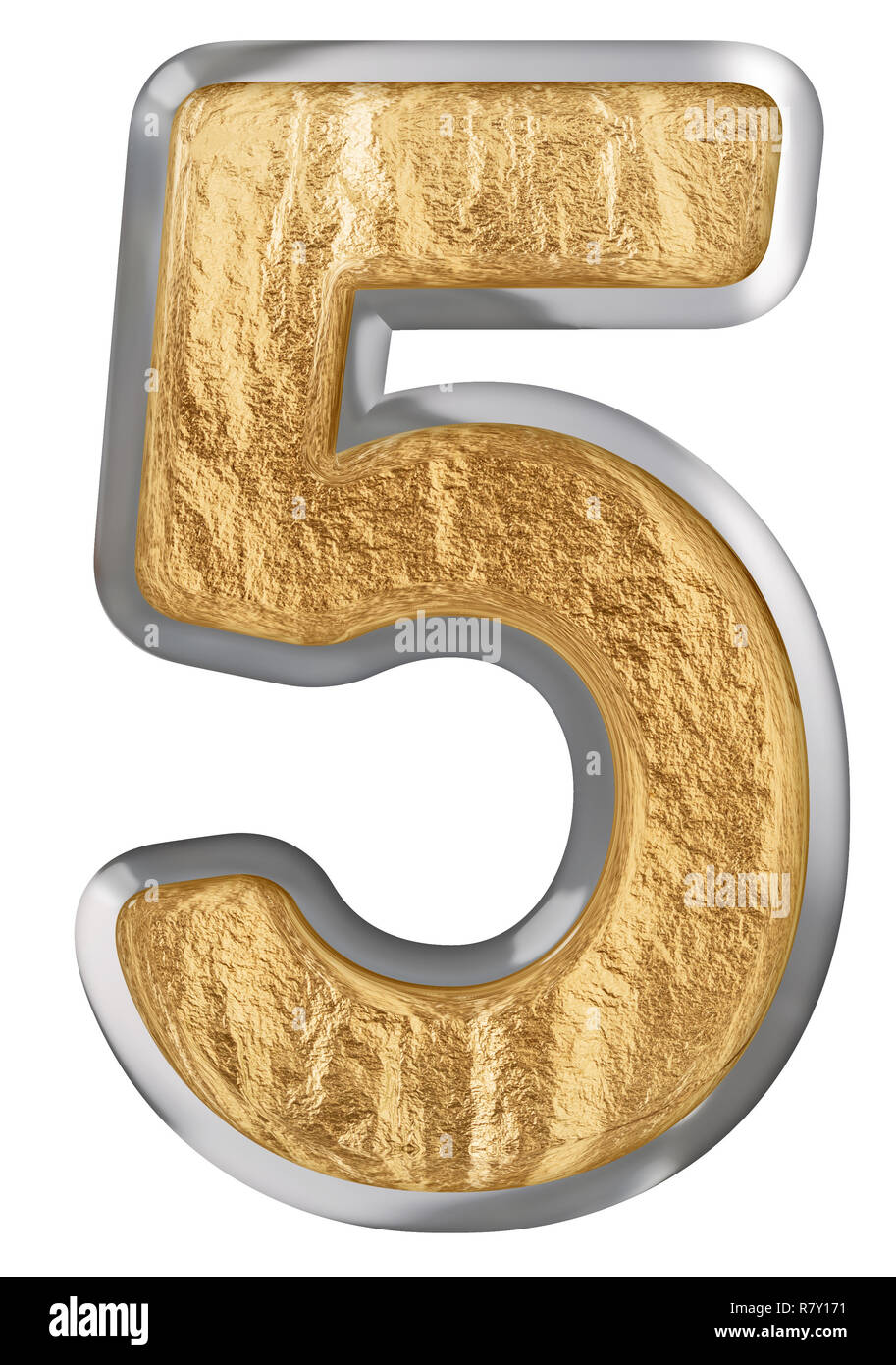 Numeral 5, five, isolated on white background, 3d render Stock Photo ...