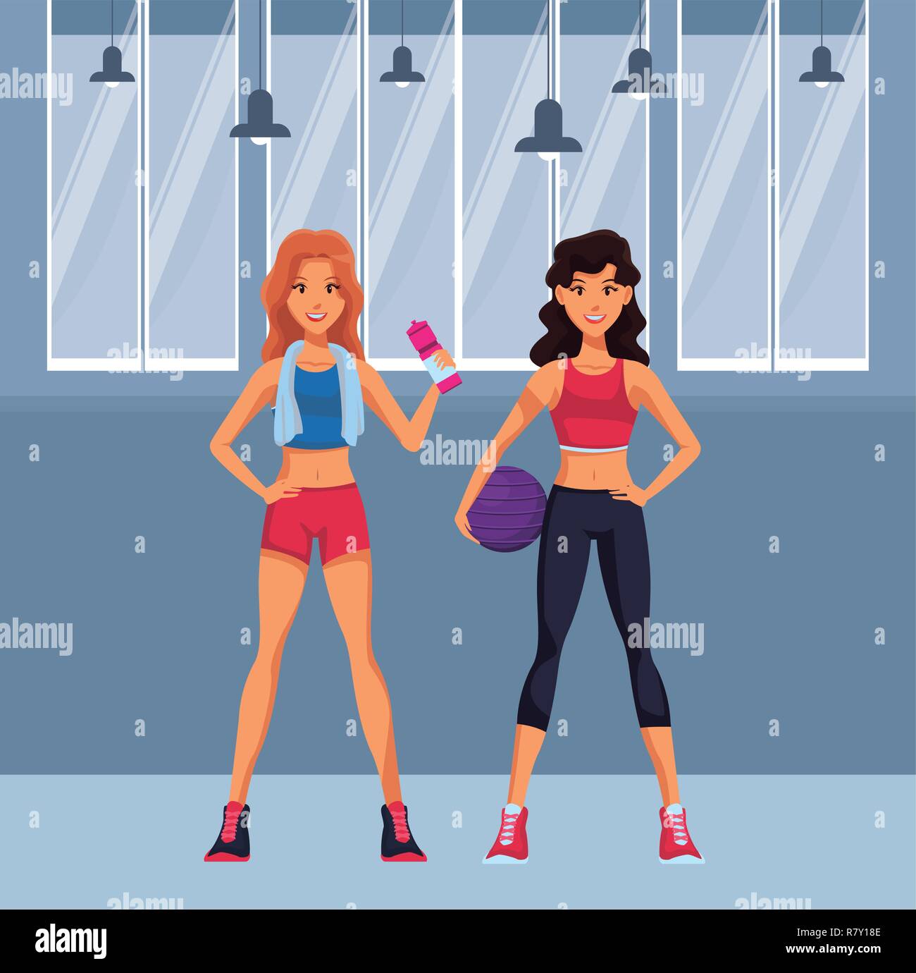 fit women doing exercise Stock Vector Image & Art - Alamy