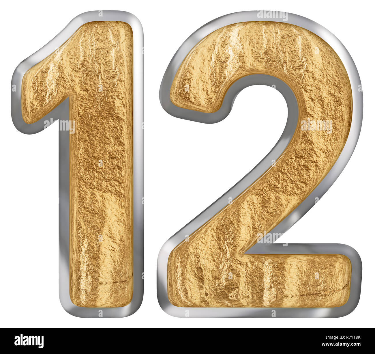 Numeral 12, twelve, isolated on white background, 3d render Stock Photo ...
