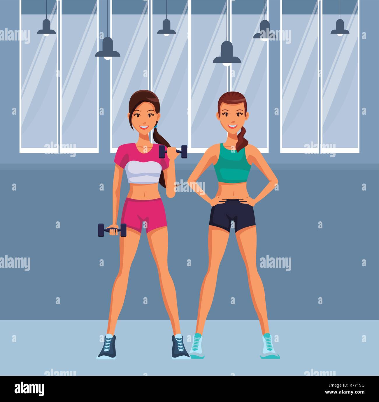 fit women doing exercise Stock Vector Image & Art - Alamy