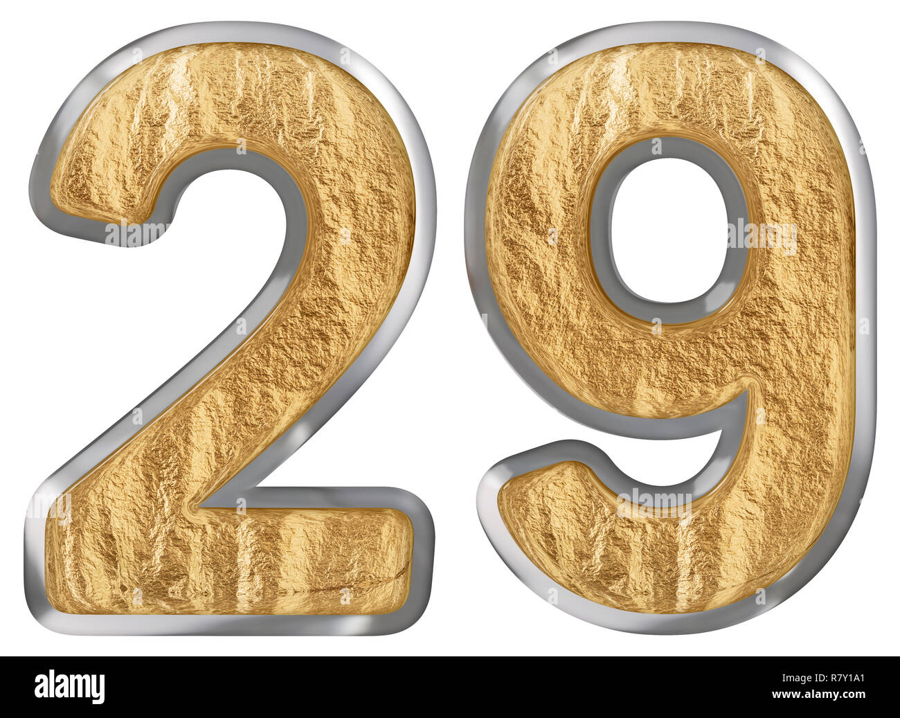 Numeral 29, twenty nine, isolated on white background, 3d render Stock ...