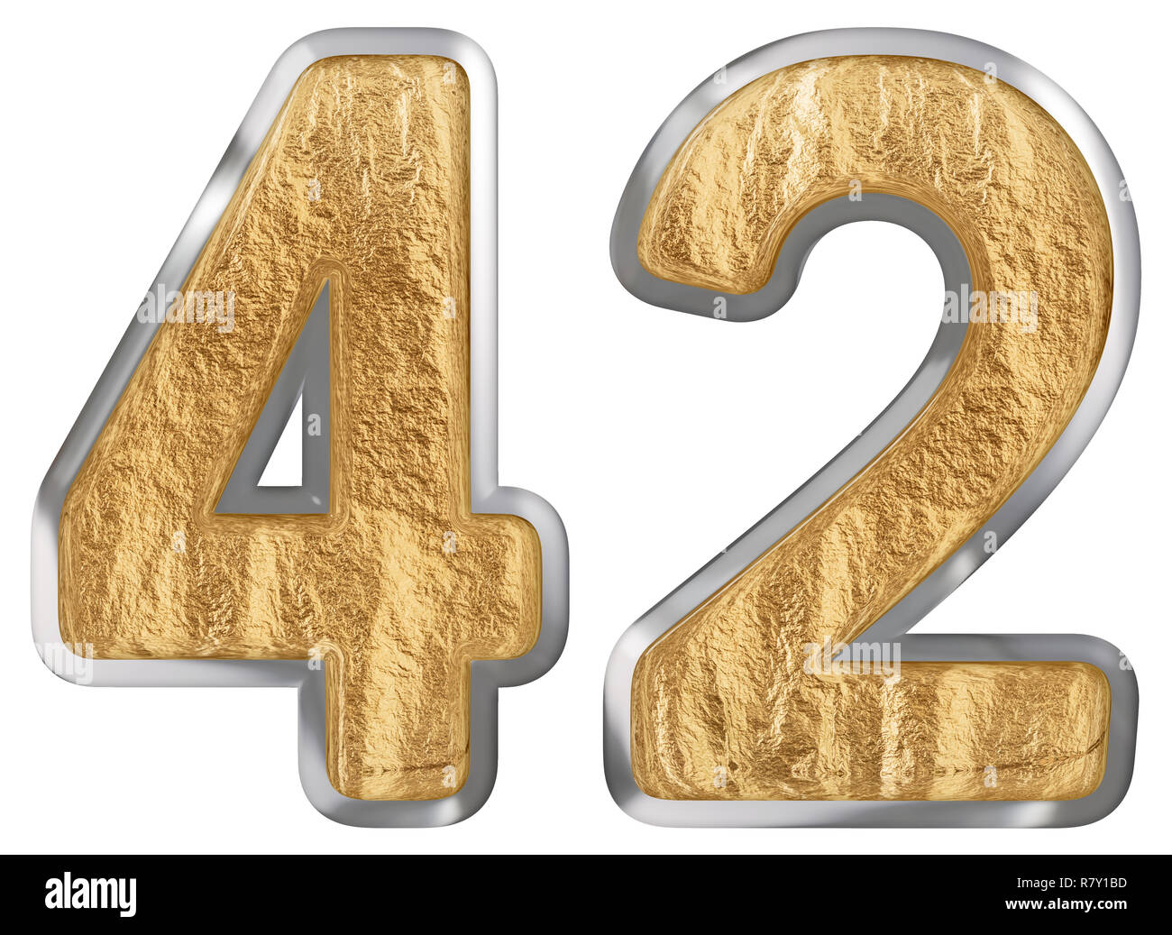 Numeral 42, forty two, isolated on white background, 3d render Stock ...