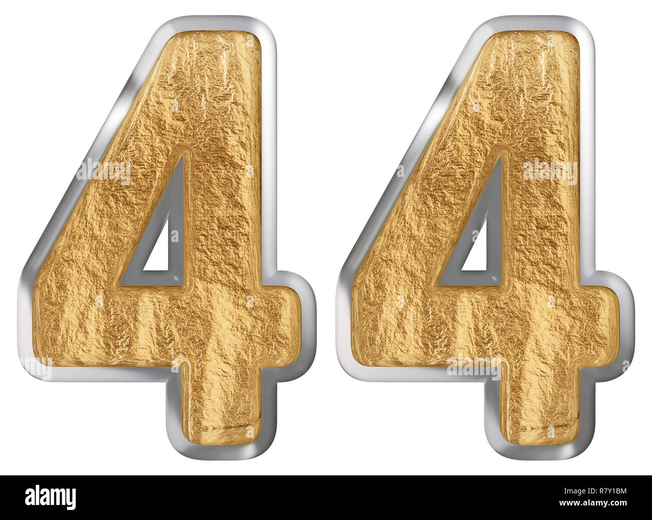Numeral 44, forty four, isolated on white background, 3d render Stock ...