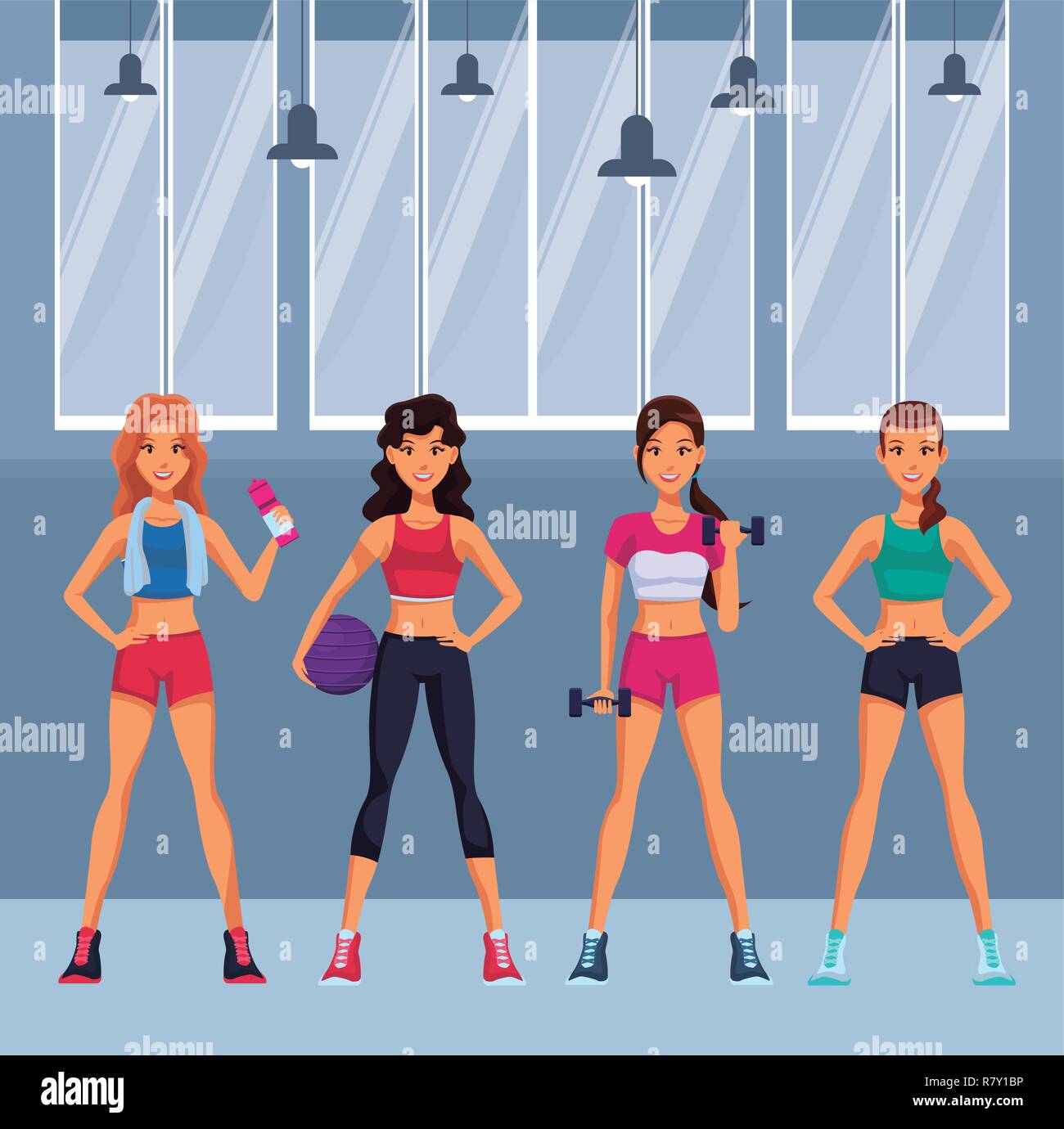fit women doing exercise Stock Vector Image & Art - Alamy