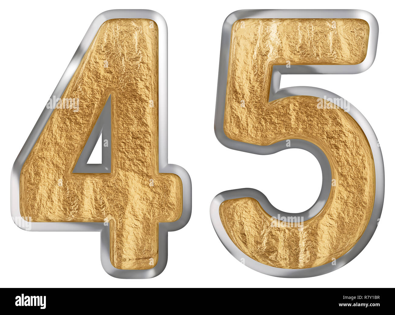 Numeral 45, forty five, isolated on white background, 3d render Stock ...