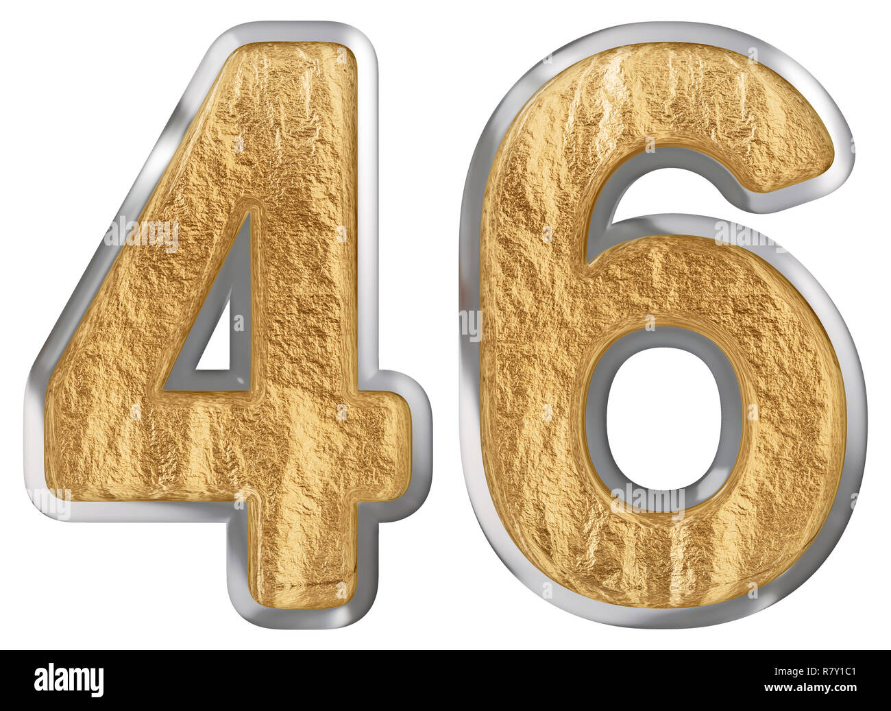 Numeral 46, forty six, isolated on white background, 3d render Stock ...