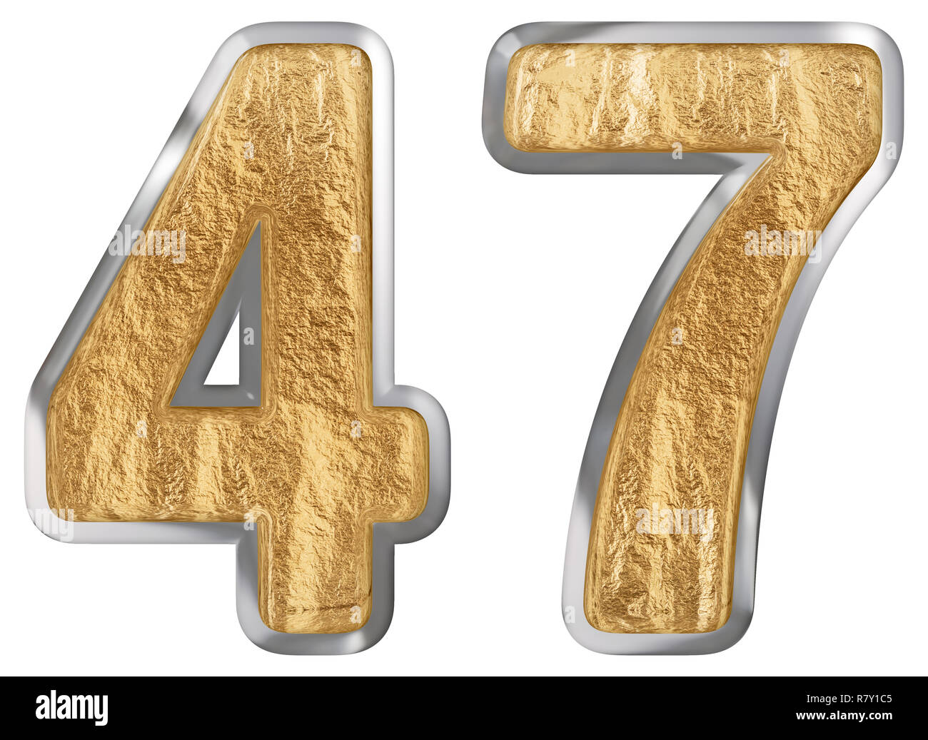 Numeral 47, forty seven, isolated on white background, 3d render Stock ...