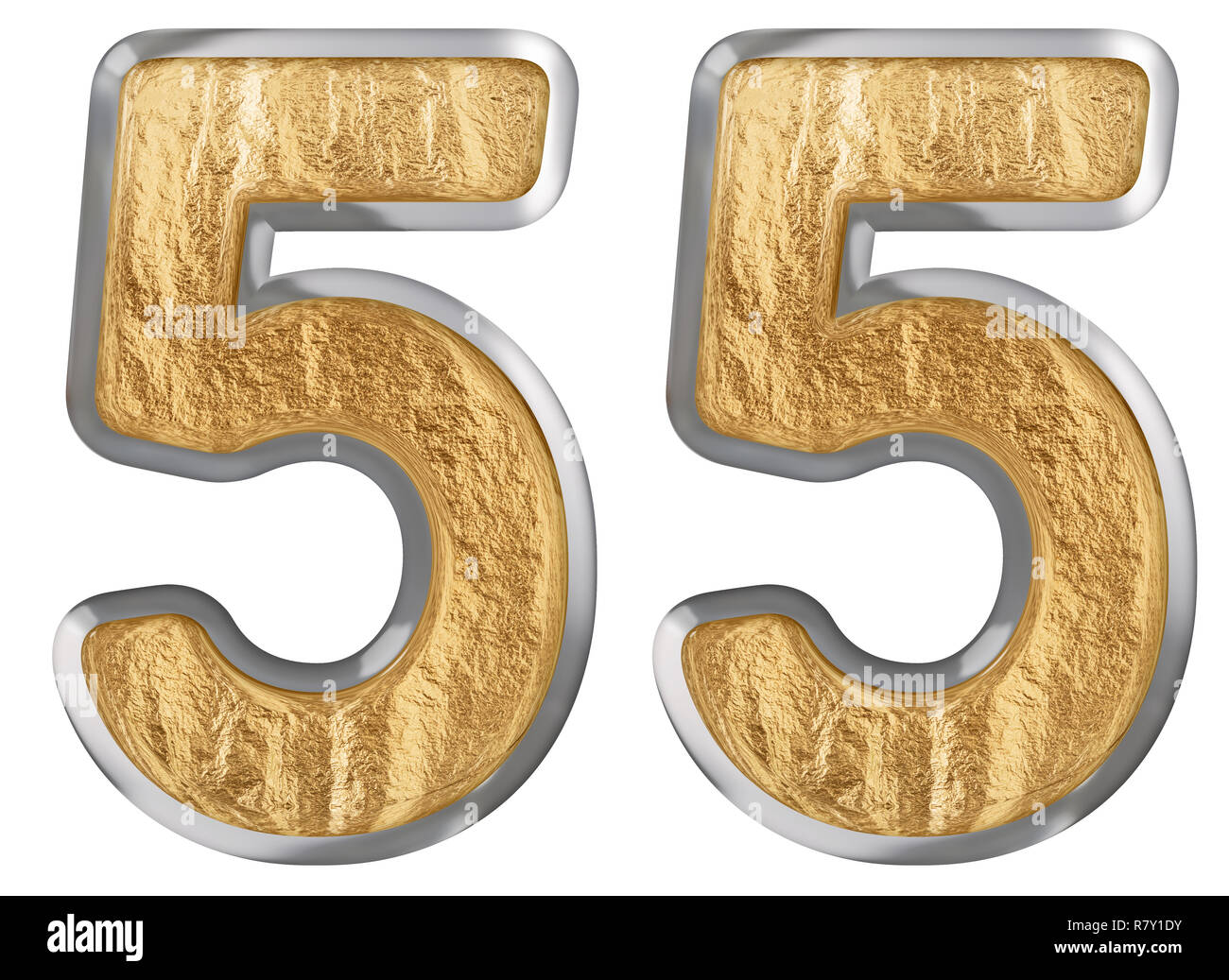 Numeral 55, fifty five, isolated on white background, 3d render Stock ...