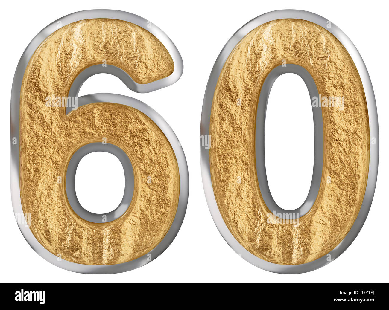 Numeral 60, sixty, isolated on white background, 3d render Stock Photo ...
